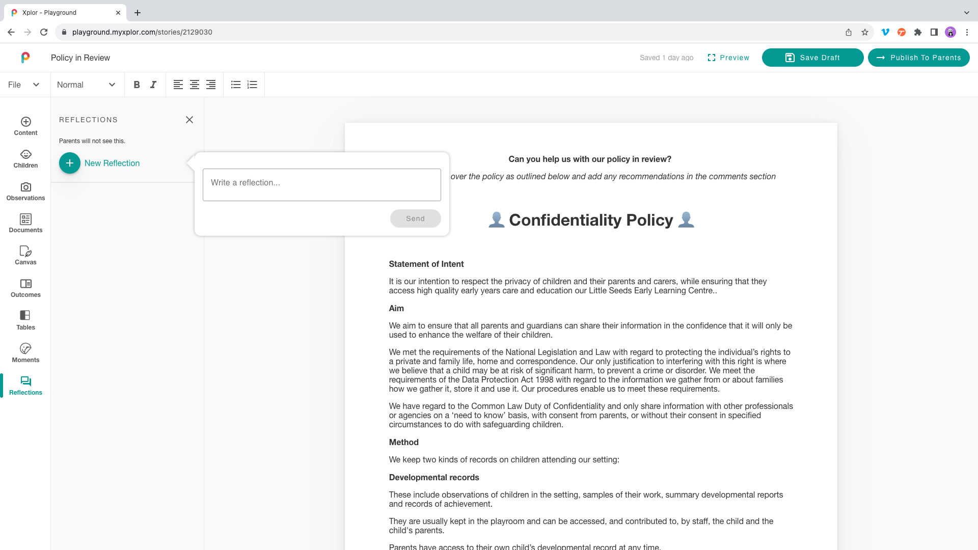 Playground: Documents