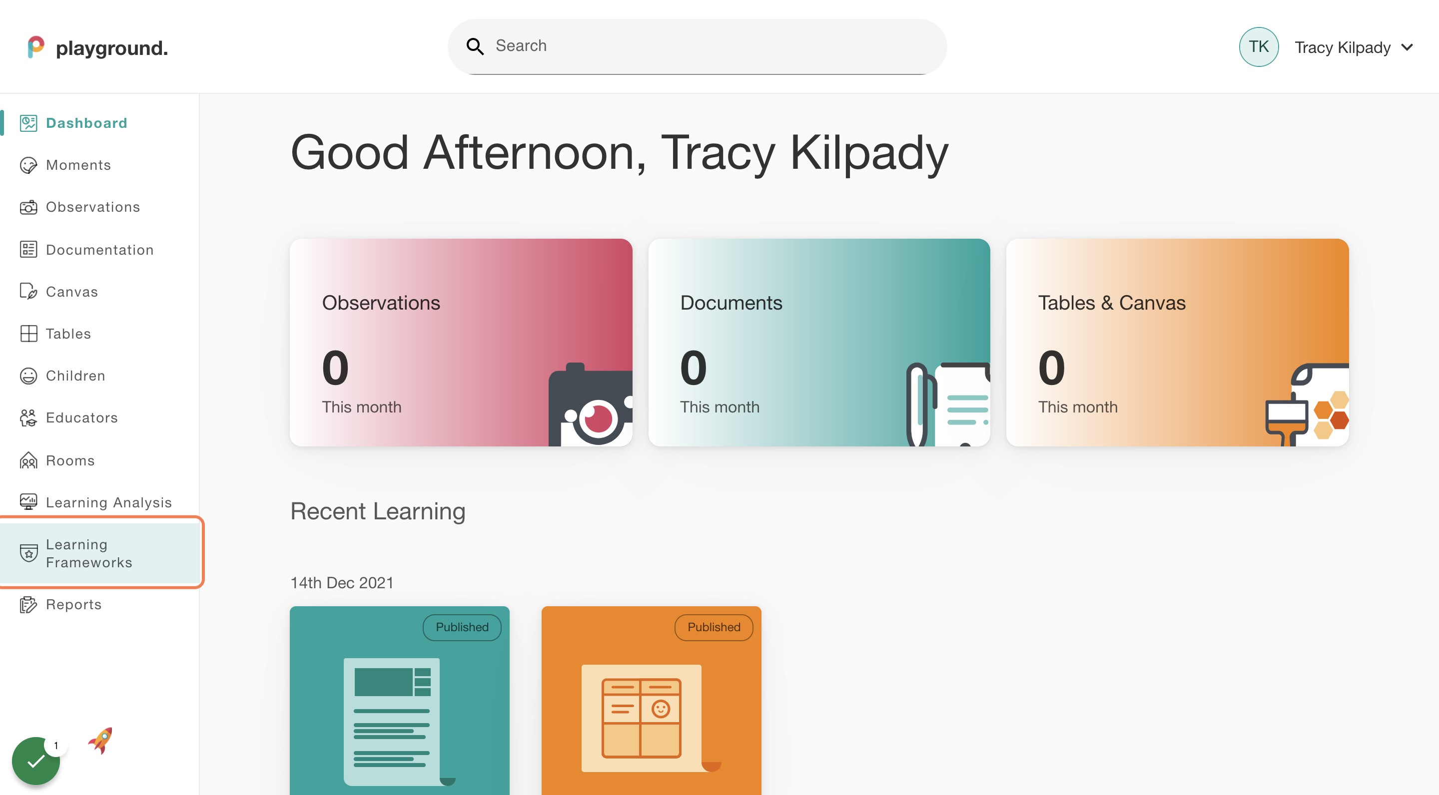 Playground Web: Learning Frameworks