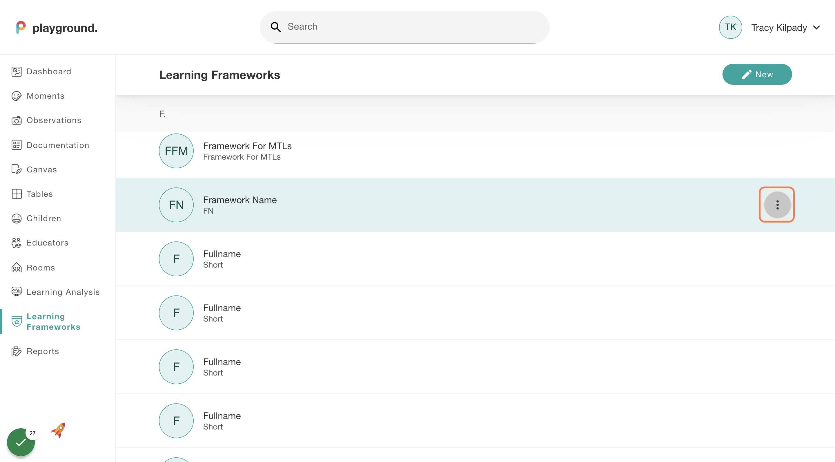 Playground Web: Learning Frameworks