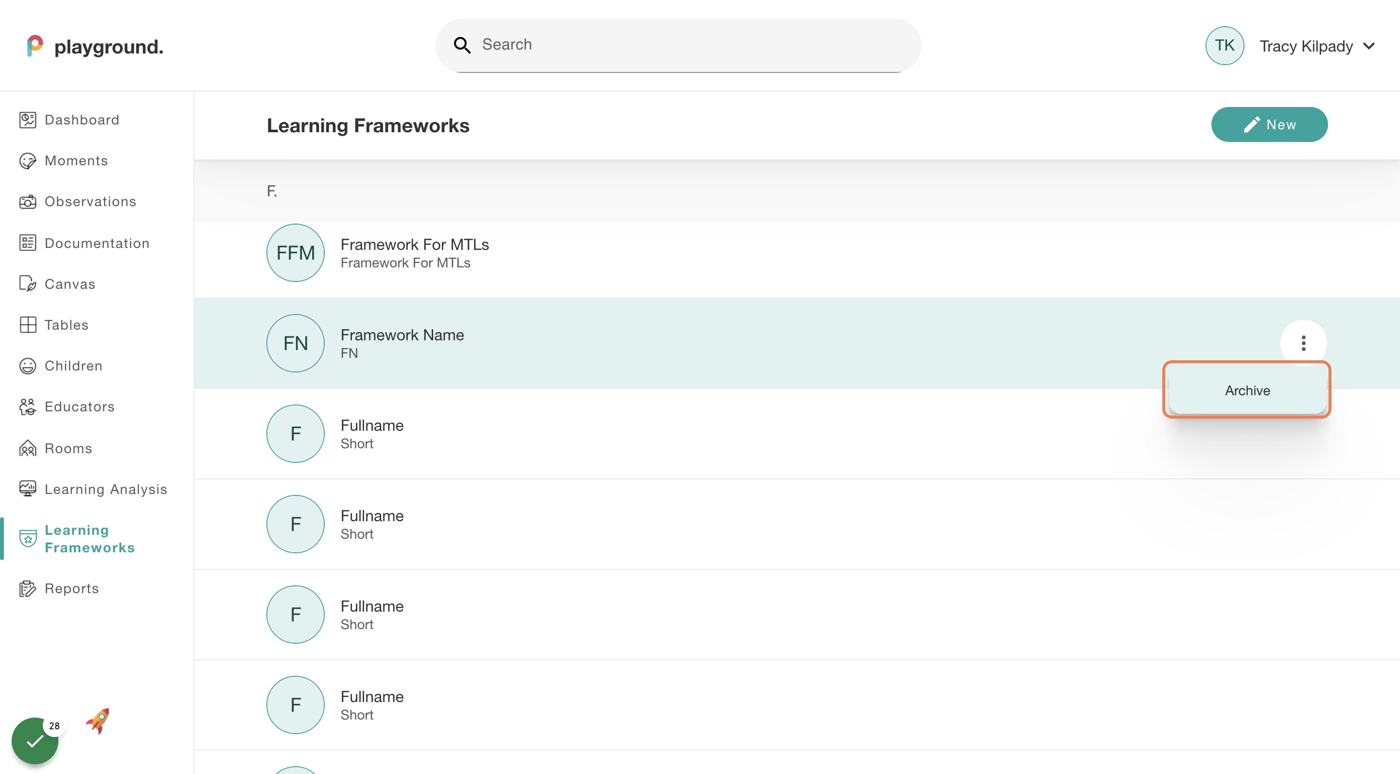 Playground Web: Learning Frameworks