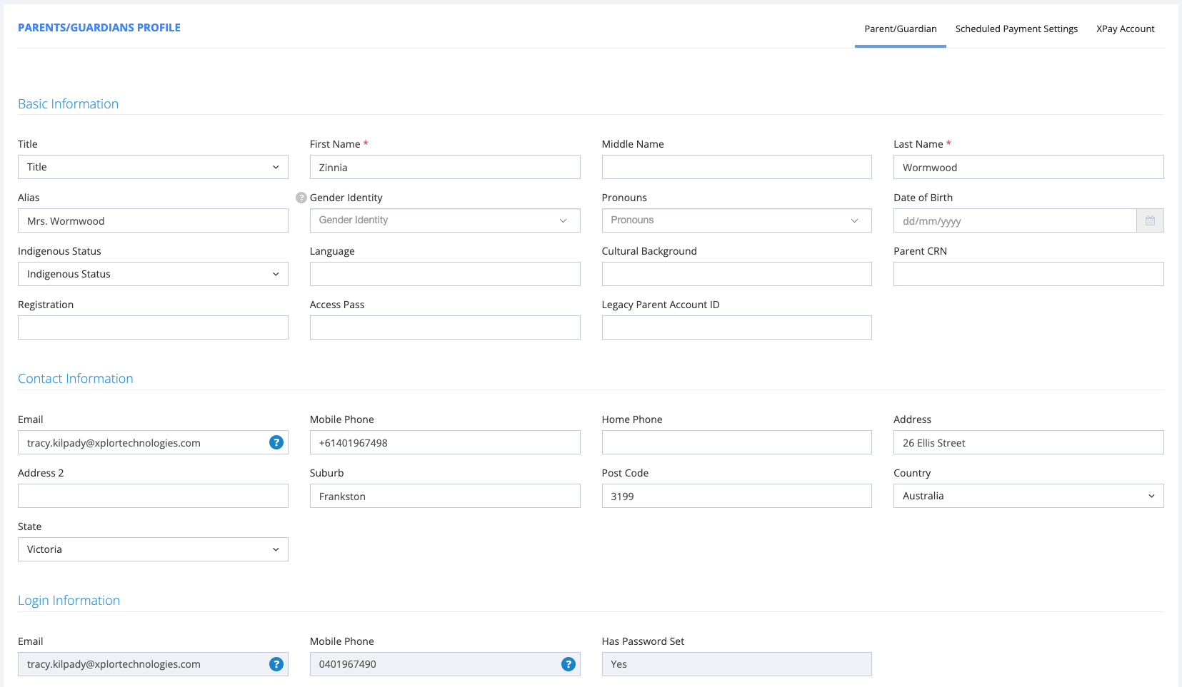 Office: Parent and Guardians Profiles