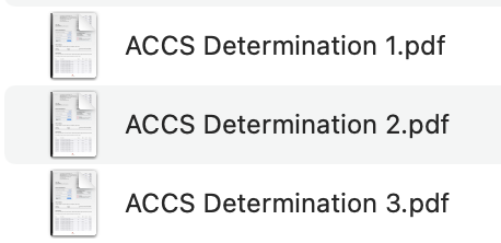 CCS: ACCS Determinations
