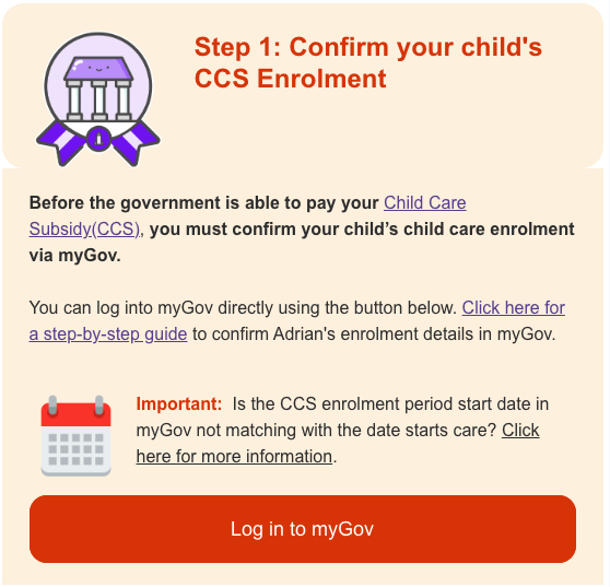 Home: CWA Approval & CCS Enrolment Confirmation