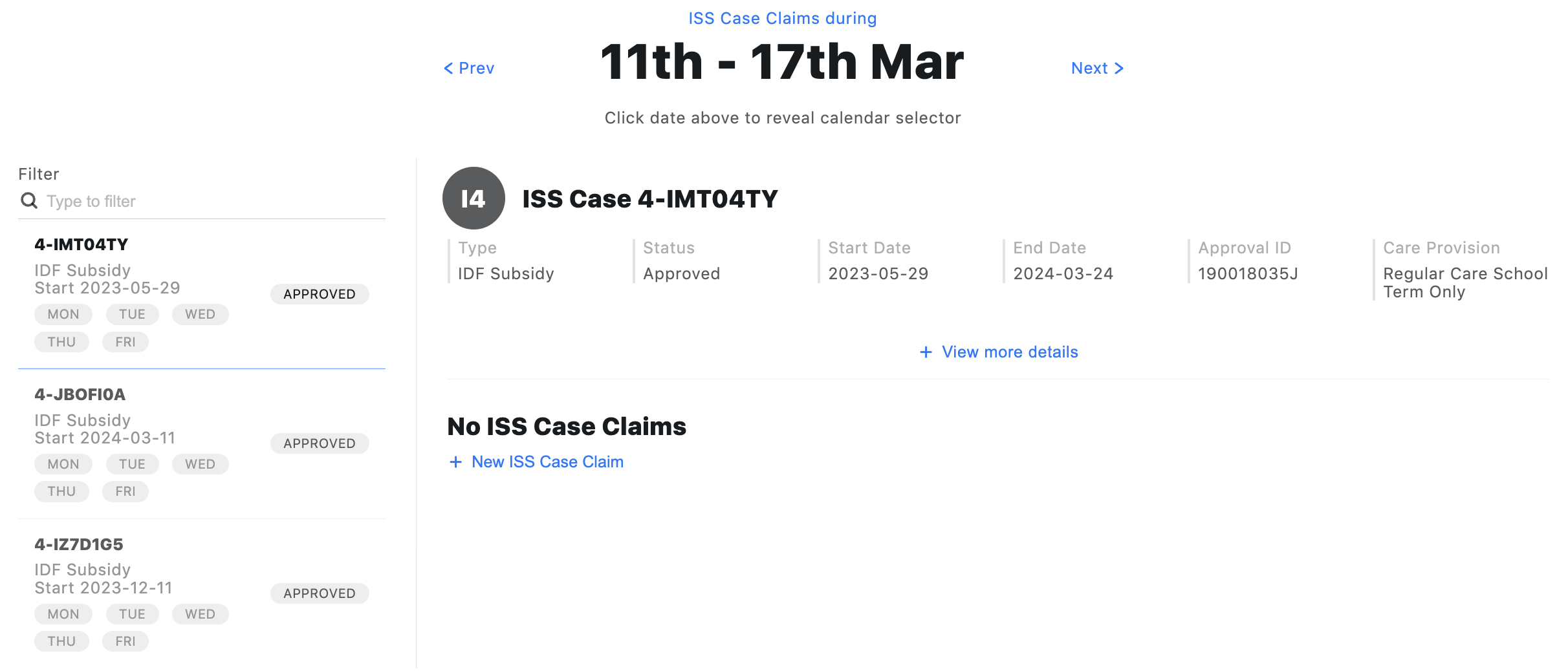 CCS: ISS Case Claims