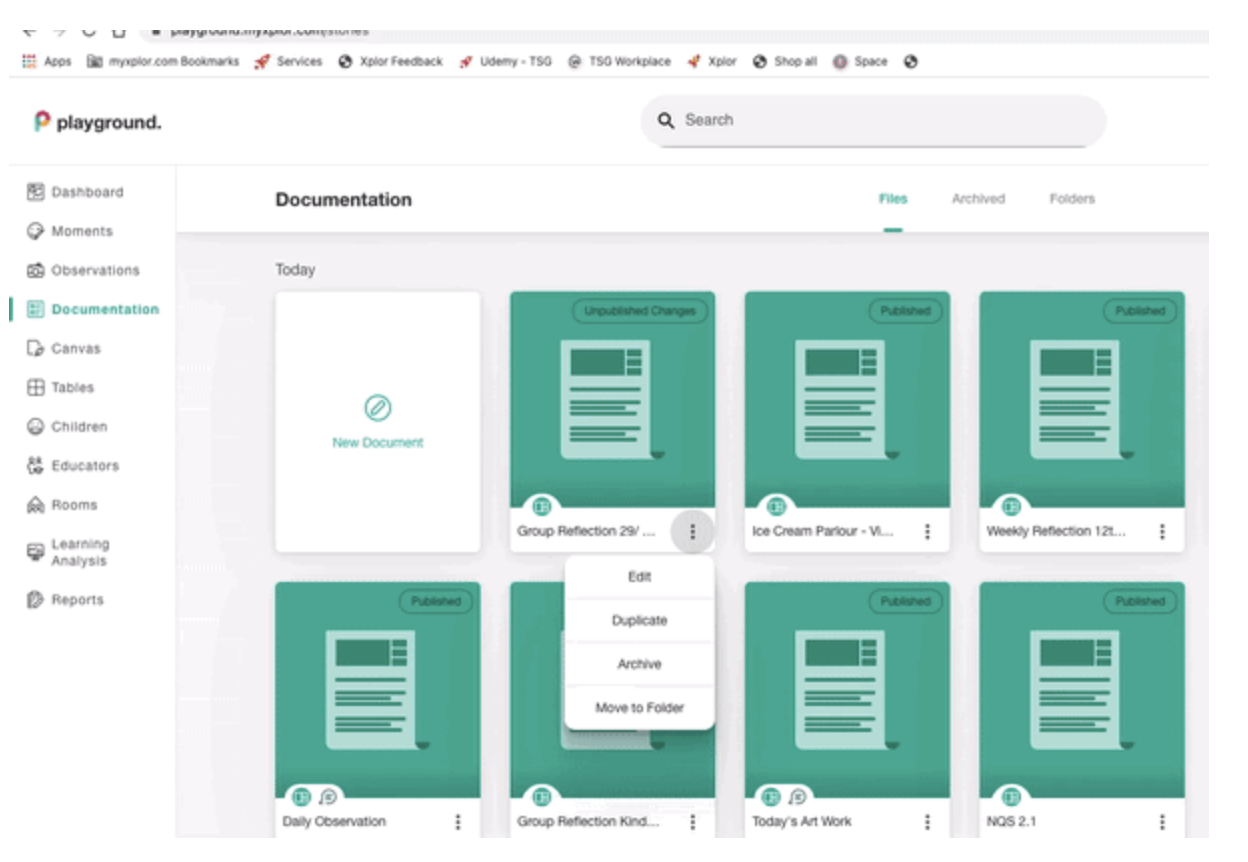 Playground: Documents