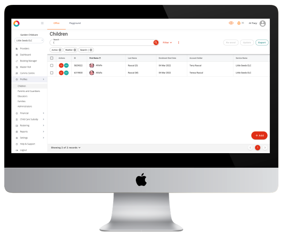 Office: Split Care Enrolments