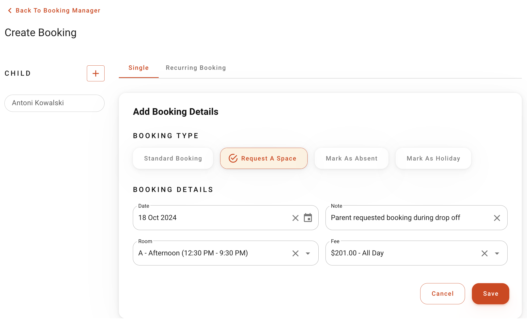 Office: Booking Manager