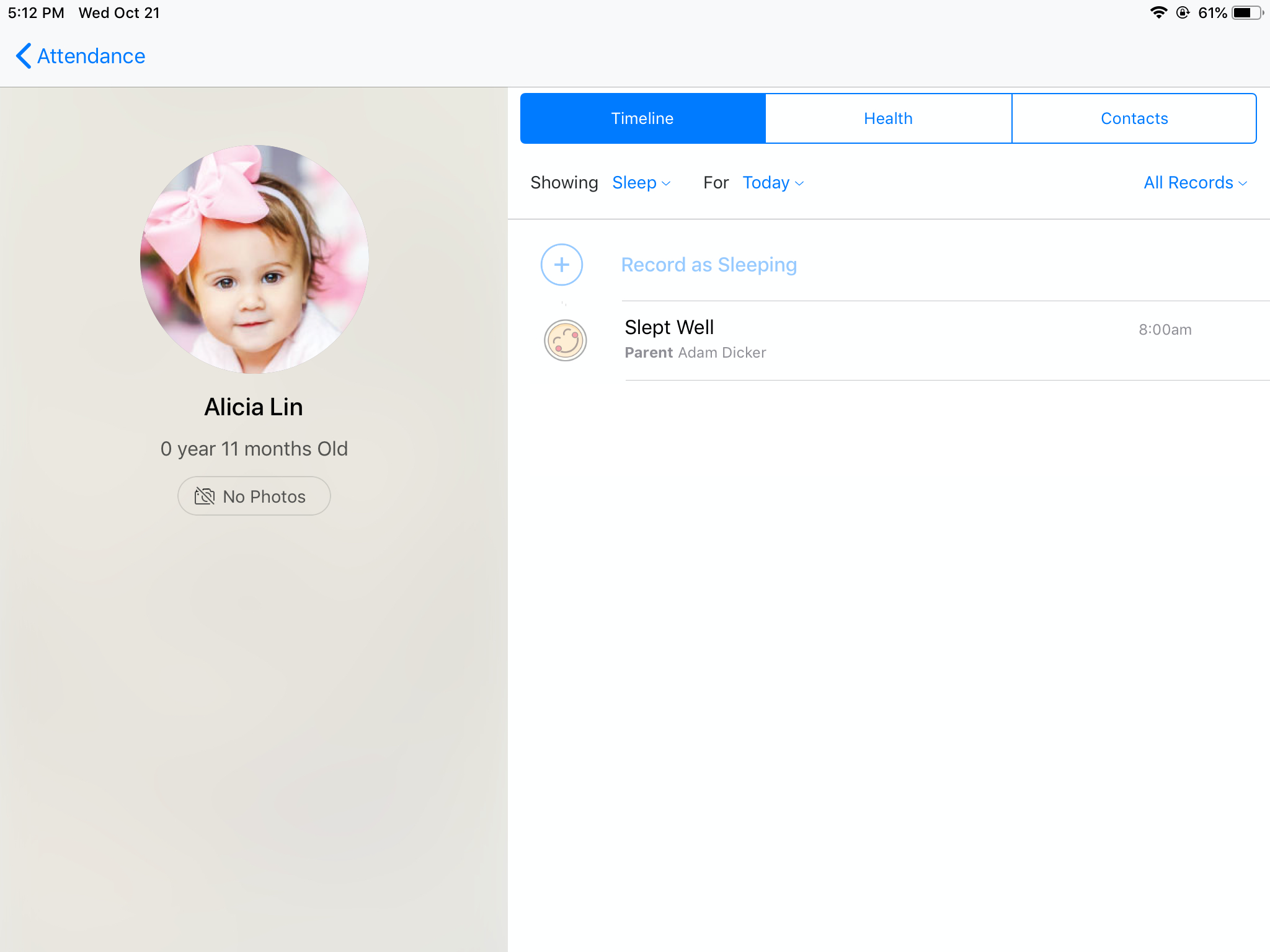 Playground App: Child Details