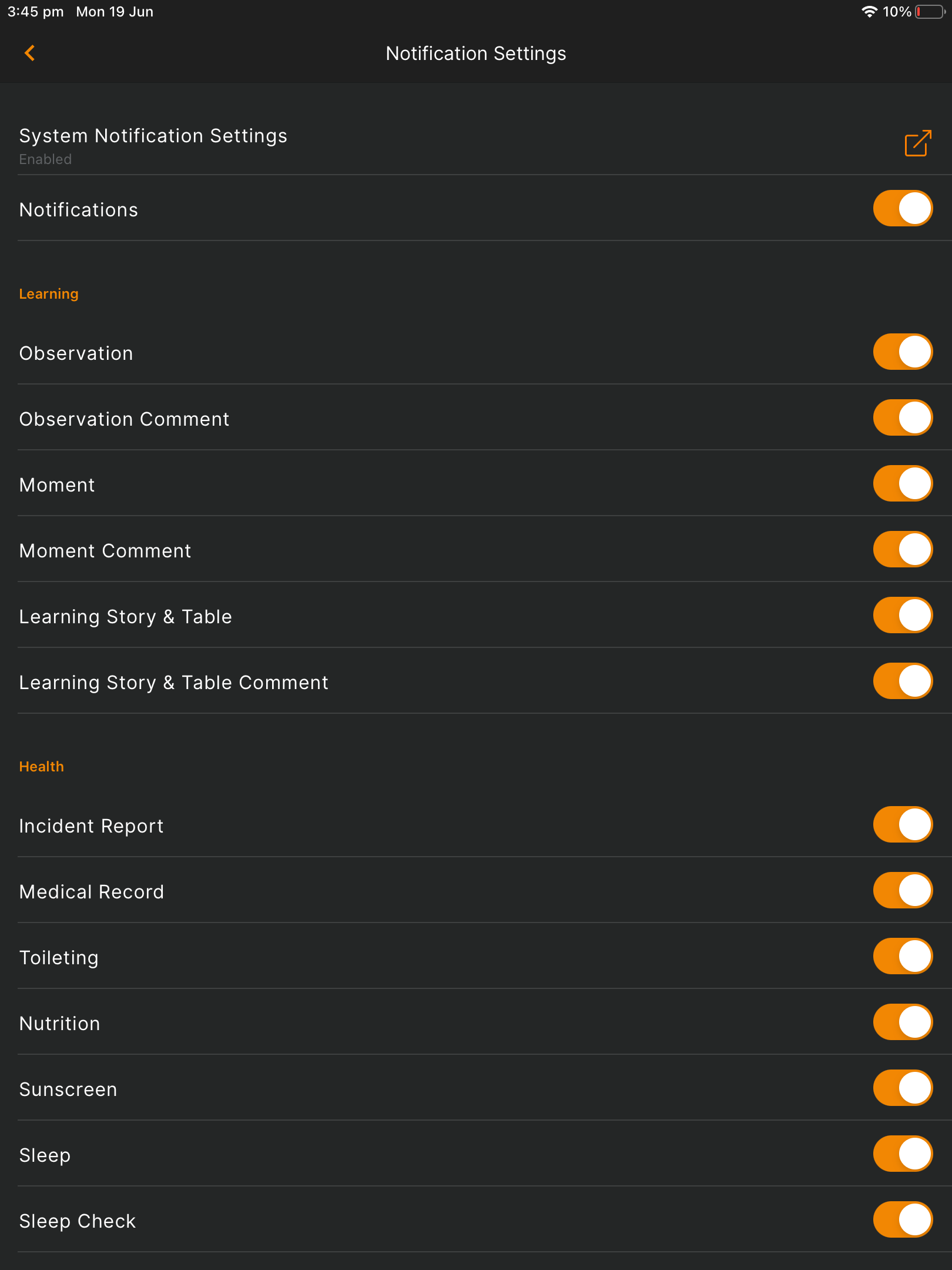 Home App: Notifications
