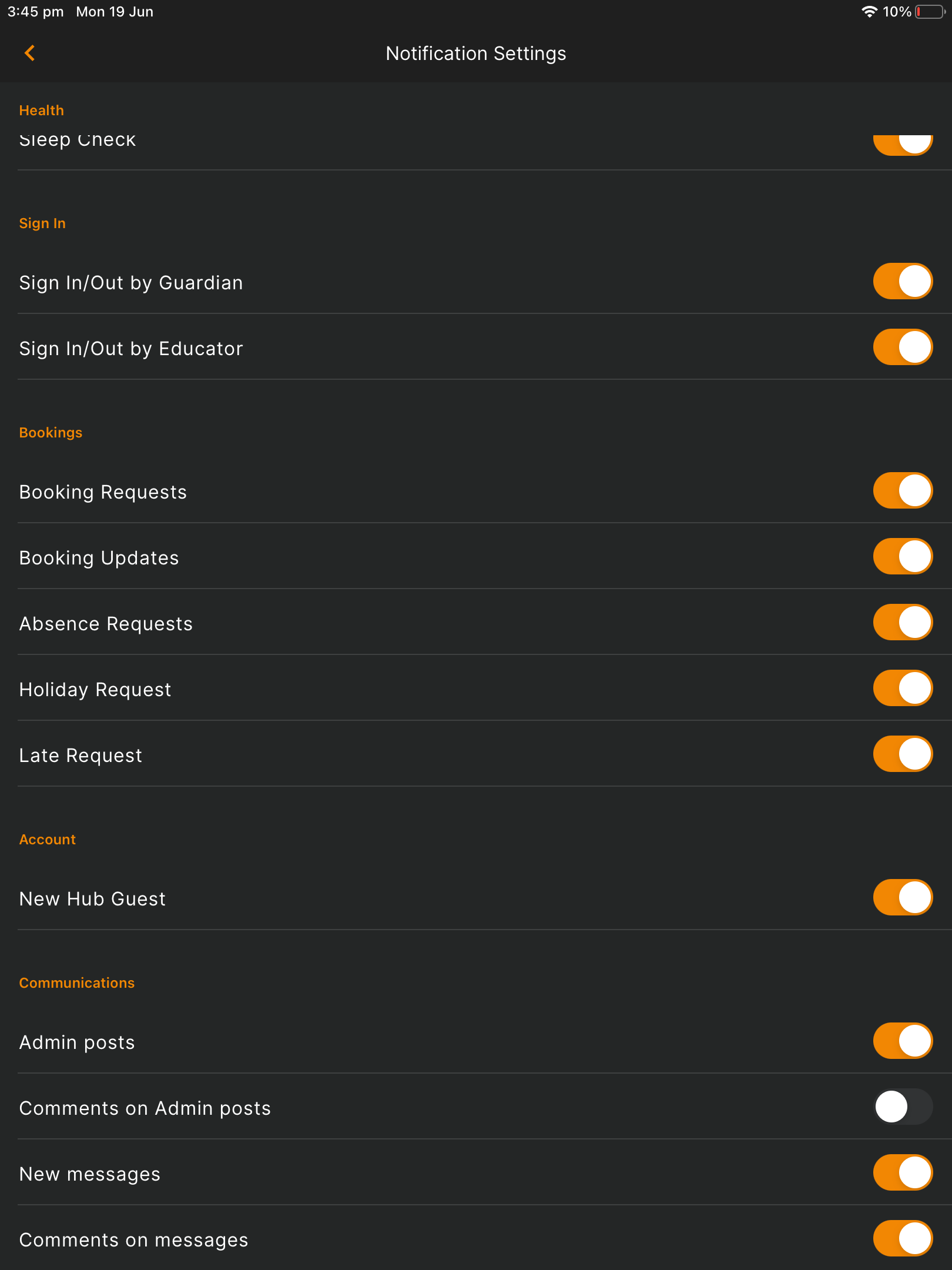 Home App: Notifications
