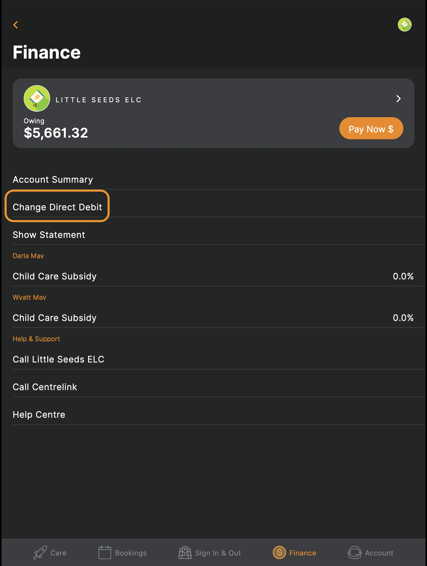 Home: Adding Bank Details