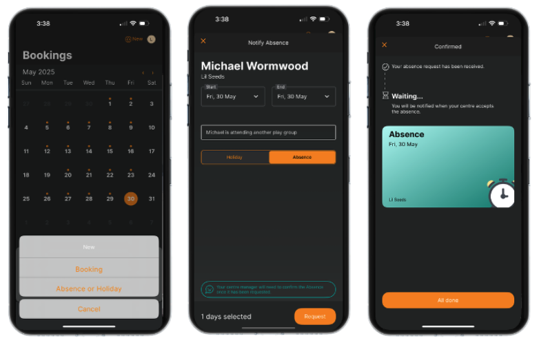 Home App: Booking & Absence Requests