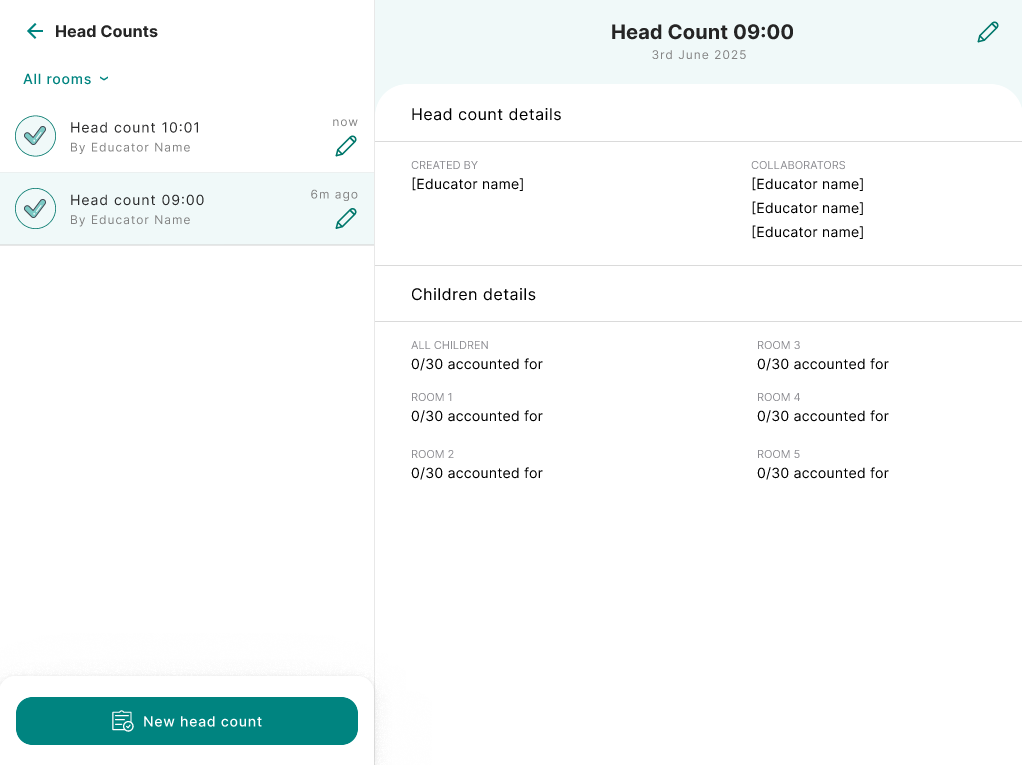 Playground App: Head Counts